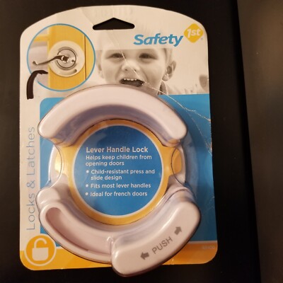 Safety 1st Door Lever Handle Lock RH or LH Child Resistant Press Slide ...