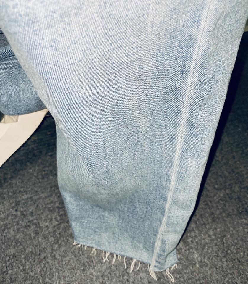 $70 BDG KICK FLARE HIGH-RISE CROPPED FRAYED BOTTOM HEM STRETCH COTTON ...