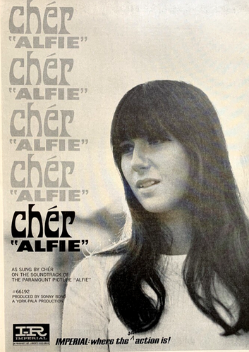 CHER 1966 vintage POSTER ADVERT ALFIE Imperial CHÉR | eBay