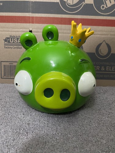 Rare Angry Birds King Pig Green Ceramic Coin Piggy Bank No Stopper ...