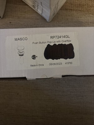 Brizo Masco RP72414GL Push Button Pop-Up Drain Overflow Luxe Gold ...