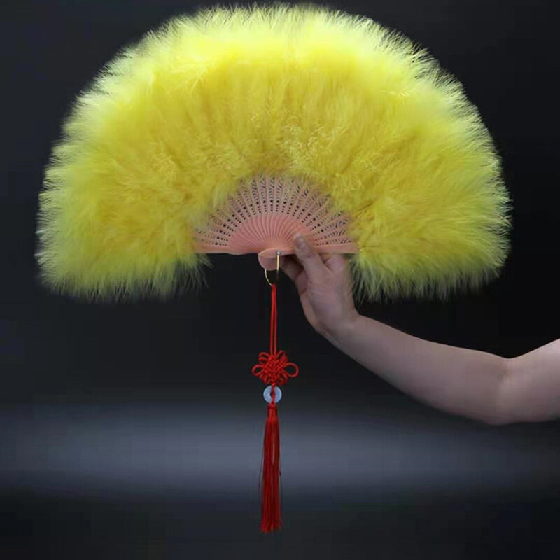 Feather Folding Fan Japanese Sweet Fairy Girl Gothic Court Dance Hand ...