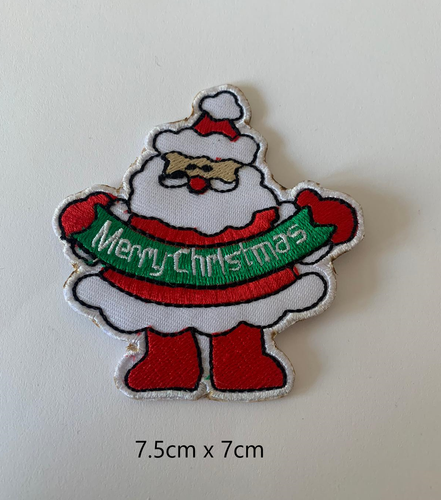 SANTA CLAUSE embroidered Patch sew iron on Merry Christmas Patches for ...