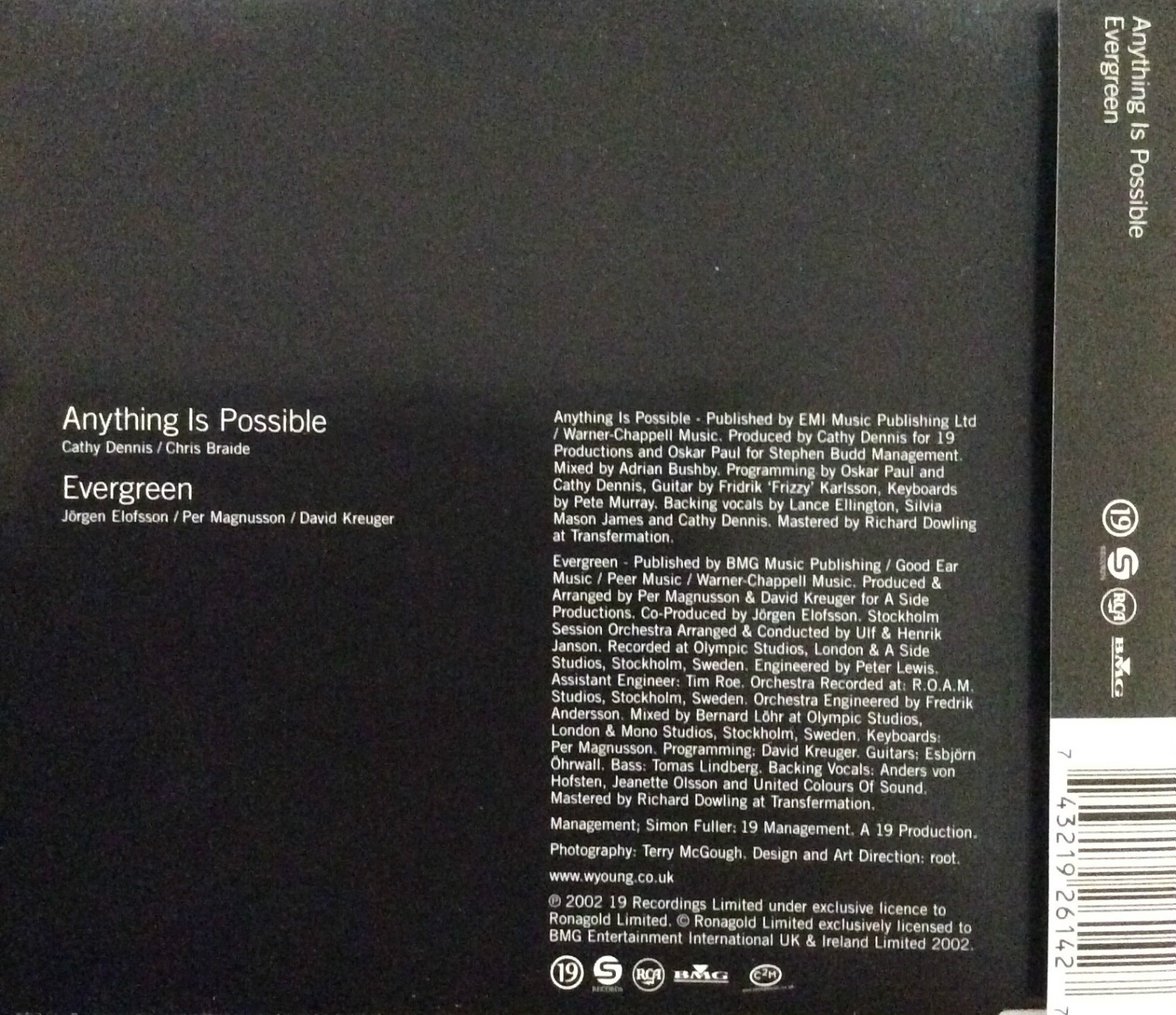 Will Young Anything Is Possible & Evergreen 2 Track Single BMG | eBay
