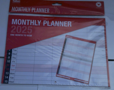 2025 Monthly Planner 5 Column Calendar A3 Red & Black Family Office ...