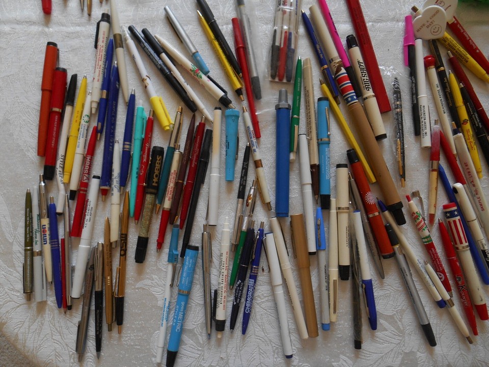Pen collection, large lot, many interesting pens advertising salesman ...