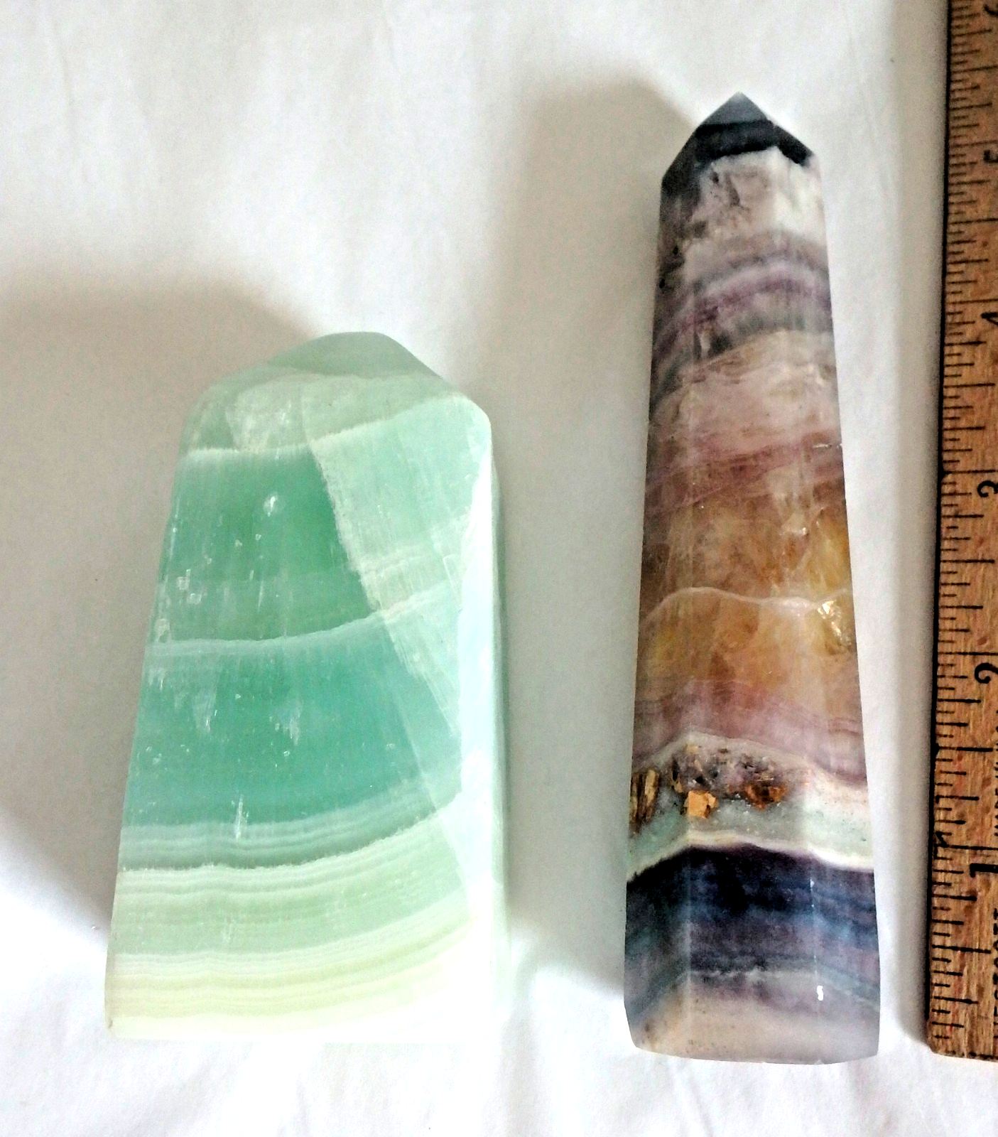 Crystal Towers Lot 2 - Green Calcite & Fluorite | eBay
