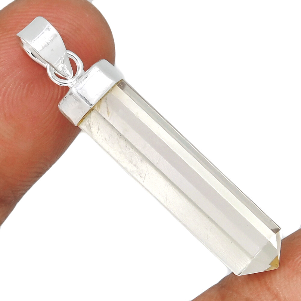 Natural Crystal Point 925 Sterling Silver Pendant Jewelry CP38933 | eBay