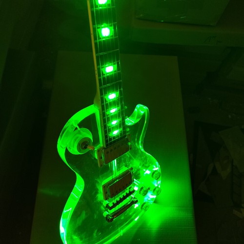Acrylic Body Clear Electric Guitar 6 strings Maple Neck with Led Lights ...