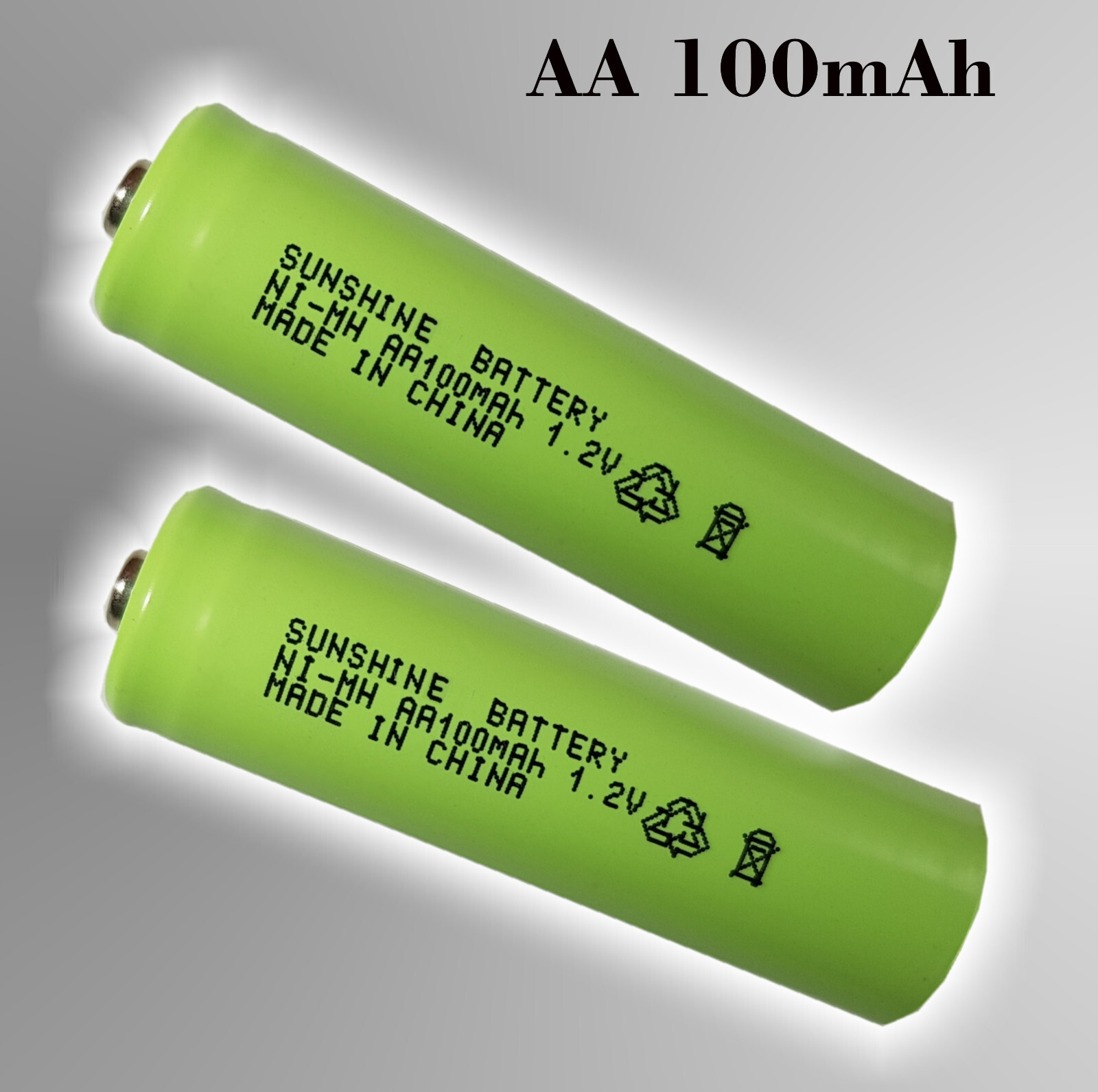2 X Rechargeable Ni-MH AA 100mAh 1.2V For Solar Lights Lamps Mignon ...