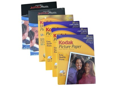 Kodak and Jet Print Photo 8.5x11 Inch Photo Paper New and Opened Packs ...