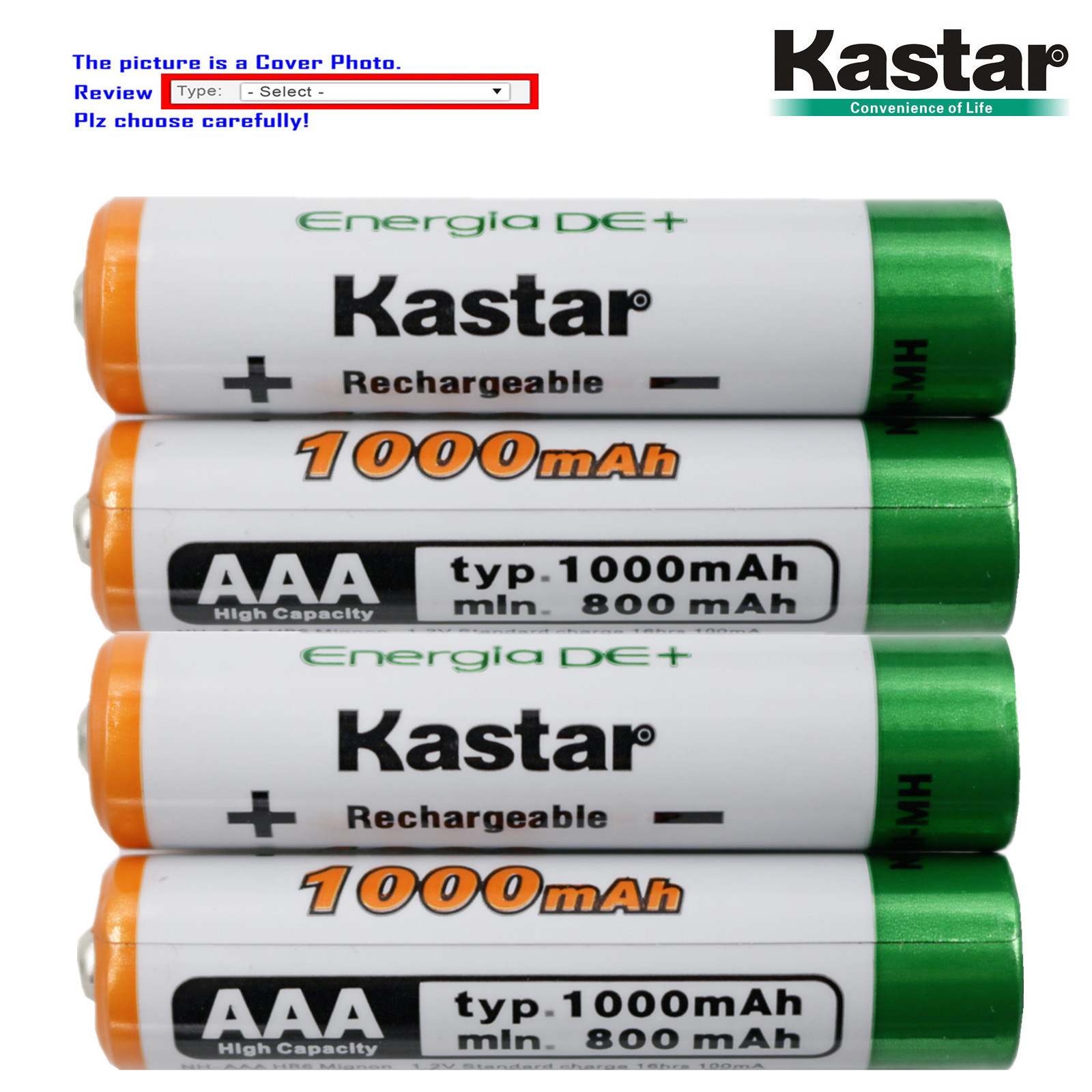Kastar AAA Battery Replacement for Panasonic KX-TGEA20S KX-TGEA40B KX ...