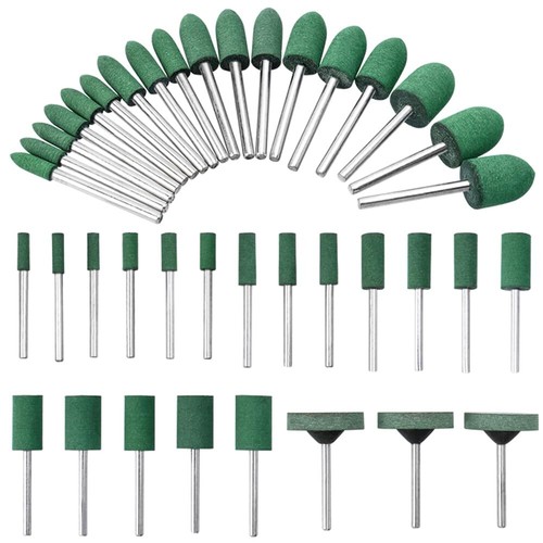 39 Pcs Rubber Polishing Drill Bits,Green Buffer Abrasive Bits Metal ...