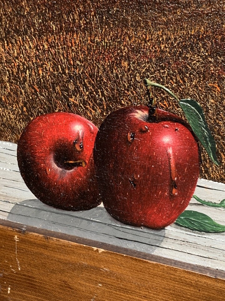 Original NY Artist Thomas Kerry Oil On Masonite Apples Still Life Barn ...