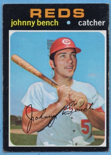 1971 Topps #250 Johnny Bench VG-VGEX MARKED Cincinnati Reds Hall of ...