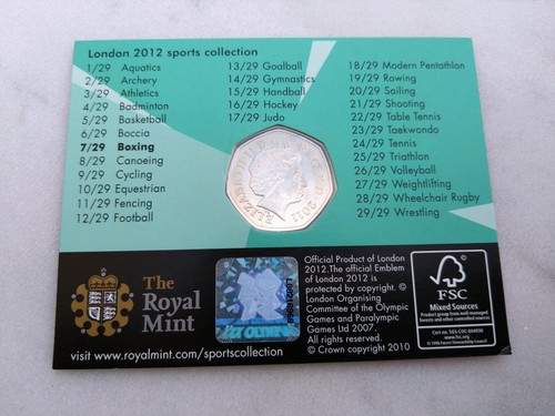 Boxing 50 Pence London 2012 Olympic Games Collection Number 7/29 ...