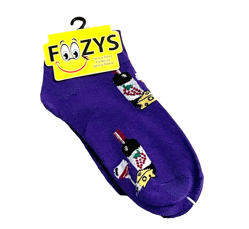 Foozy's Womens Ankle Socks - Wine & Cheese/Purple;/Women's Size 9-11 | eBay