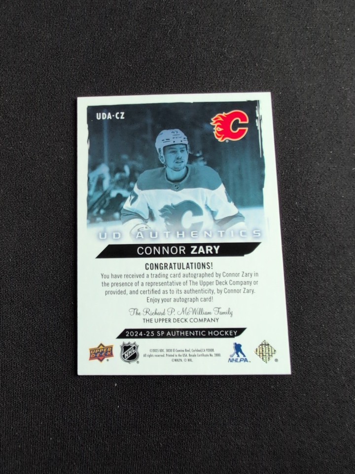 24/25 Sp Authentic Connor Zary UD Authentics Auto | eBay