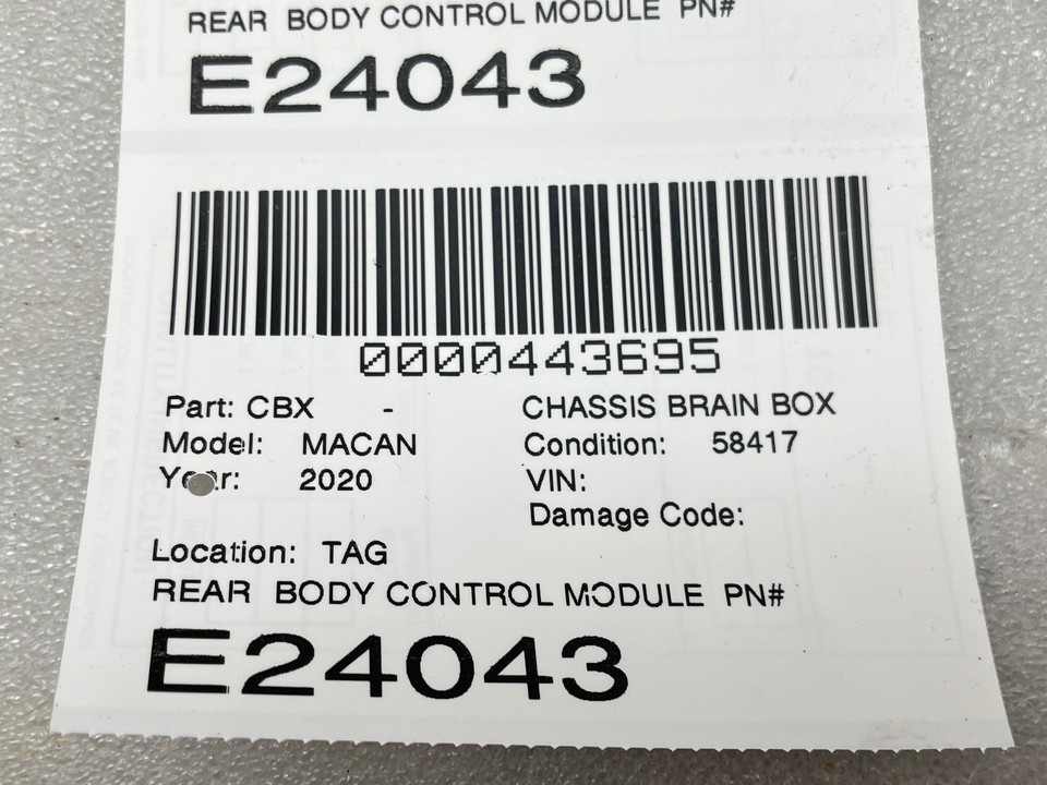 20 PORSCHE MACAN REAR BODY CONTROL MODULE PN# 958907279D 58K MILES | eBay