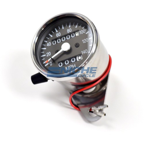 Mini Universal Motorcycle Mechanical 140 MPH Trip Speedo Speedometer ...