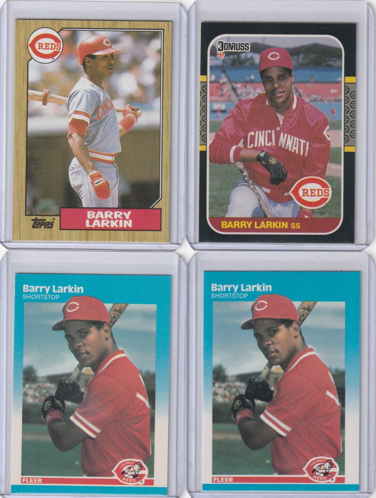 BARRY LARKIN 4 CARD ROOKIE LOT - NM/MINT - CINCINNATI REDS - FREE ...