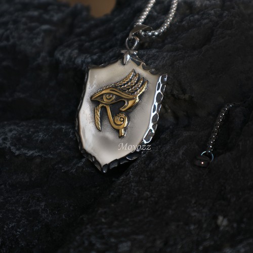 Mens Gold Egyptian Eye Of Horus Ra Pendant Necklace Stainless Steel Men ...