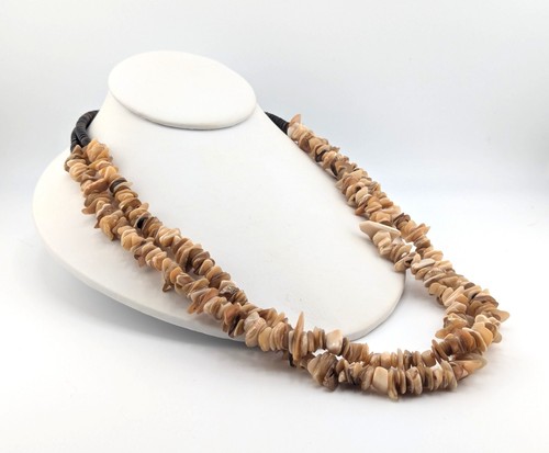 Navajo Two Strand Shell Chip Beaded Pullover Necklace w/ Pen Shell ...