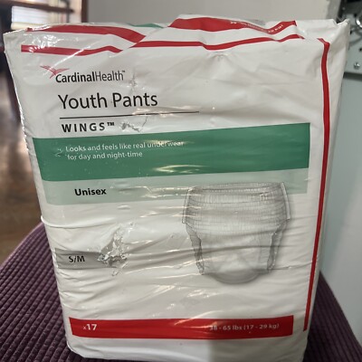 Cardinal Health Youth Absorbent Pants/Underwear S/M 38-65 lbs New | eBay