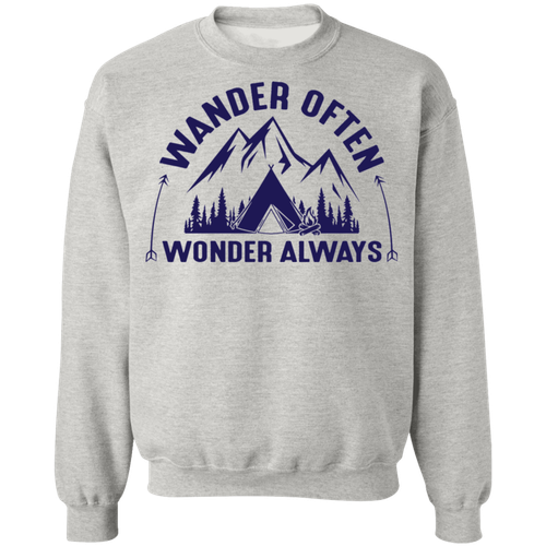Wander Often Wonder Always Camping Outdoor Crewneck Sweatshirt | eBay