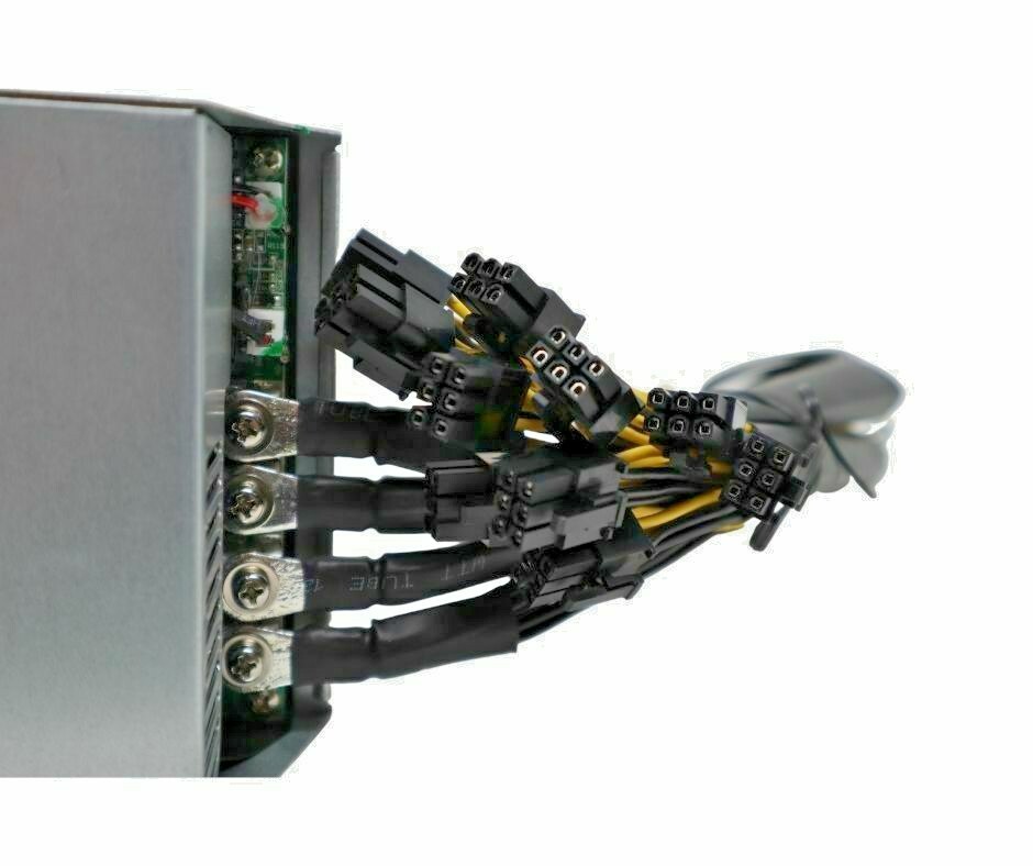 BTC, ETH Miner 1800W Power Supply Unit (NEW) ASIC Compatible, Ten 6pin ...