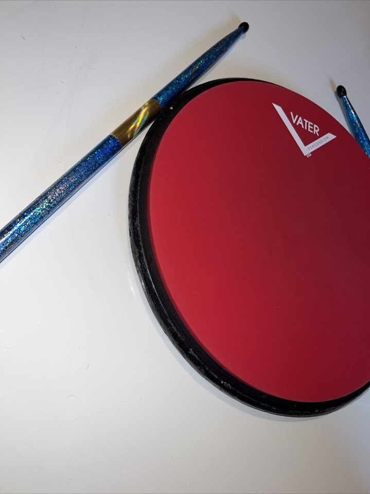 12 Inch Vater Percussion Practice Pad (Red & Black) USA + Free Used ...