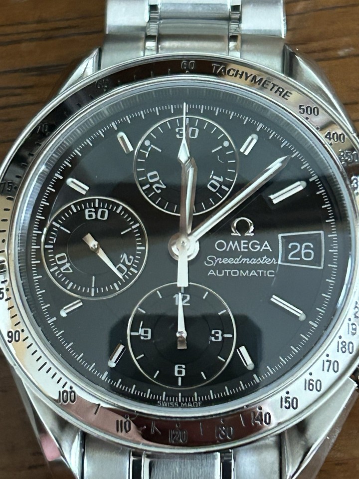 1998 Omega Speedmaster Date Automatic Chronograph Black Dial MINT CONDITION | eBay