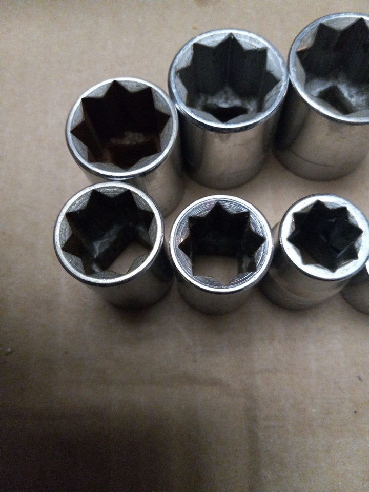 9 Piece Craftsman 1/2" & 3/8" Drive 8-Point Double-Square Star Socket ...