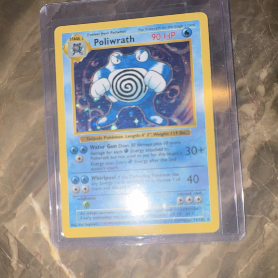 Pokémon TCG Poliwrath Base Set Holo 13/102 English 1999 Card Stock | eBay