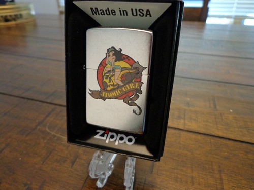 NOSE ART PINUP ATOMIC GIRL RIDING BOMB ZIPPO LIGHTER MINT IN BOX | eBay