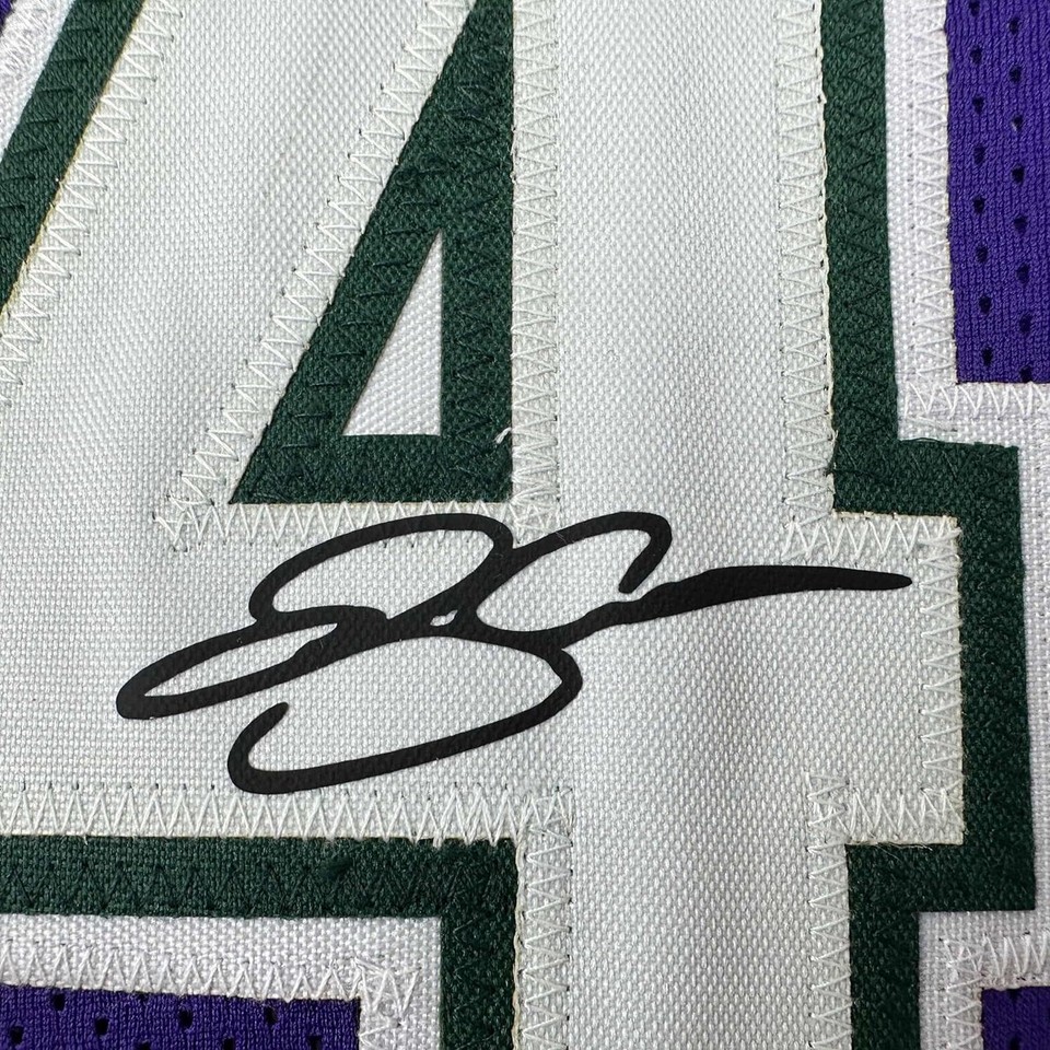 Framed Facsimile Autographed Ray Allen 33x42 Purple Reprint Laser Auto ...
