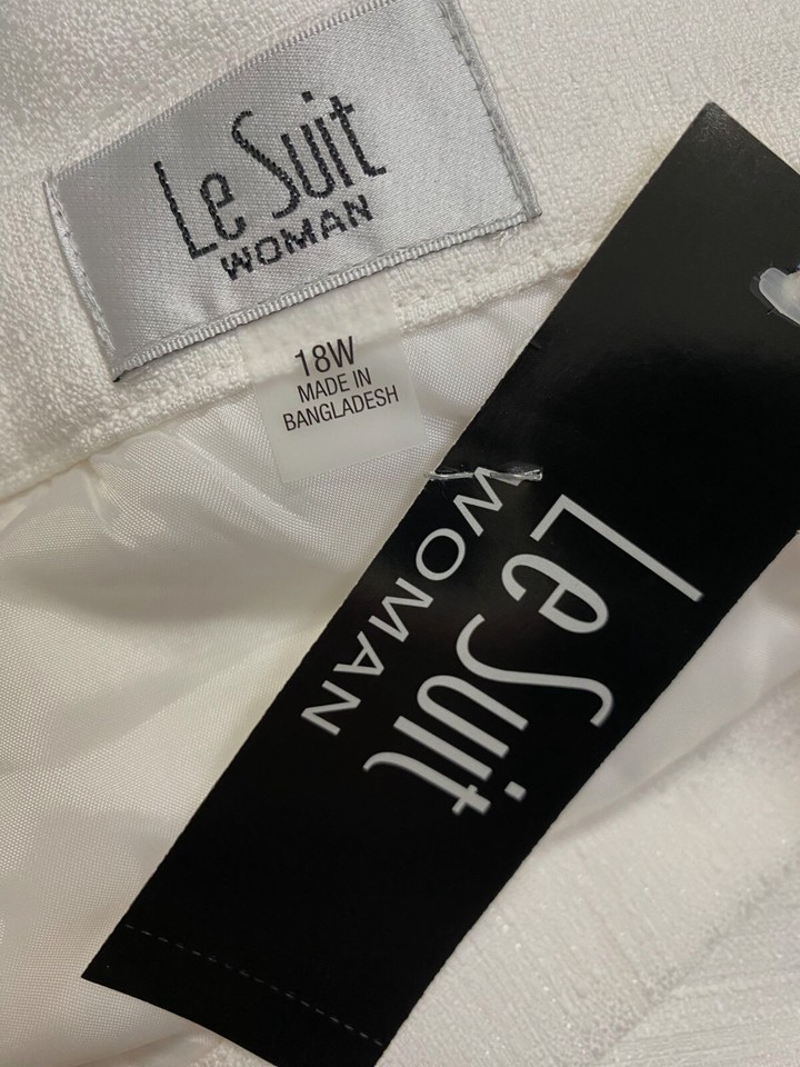 Le Suit Women's White Midi Column Suit Skirt Plus Size 18W | eBay