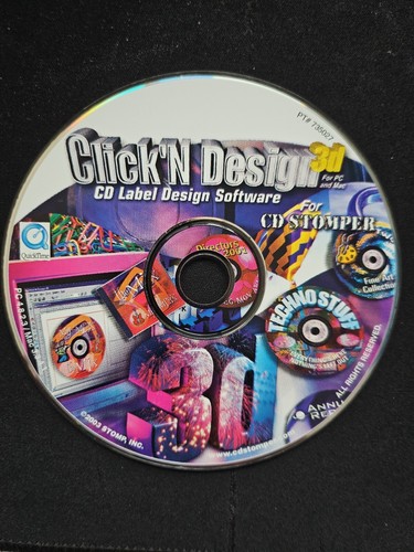 Click'N Design 3D PC MAC CD make print professional DVD disk labels ...
