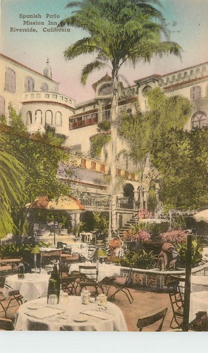 California, CA, Riverside, Spanish Patio, Mission Inn, Albertype Co ...