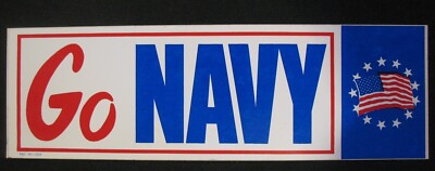 Vintage New Old Stock Go Navy Bumper Sticker | eBay