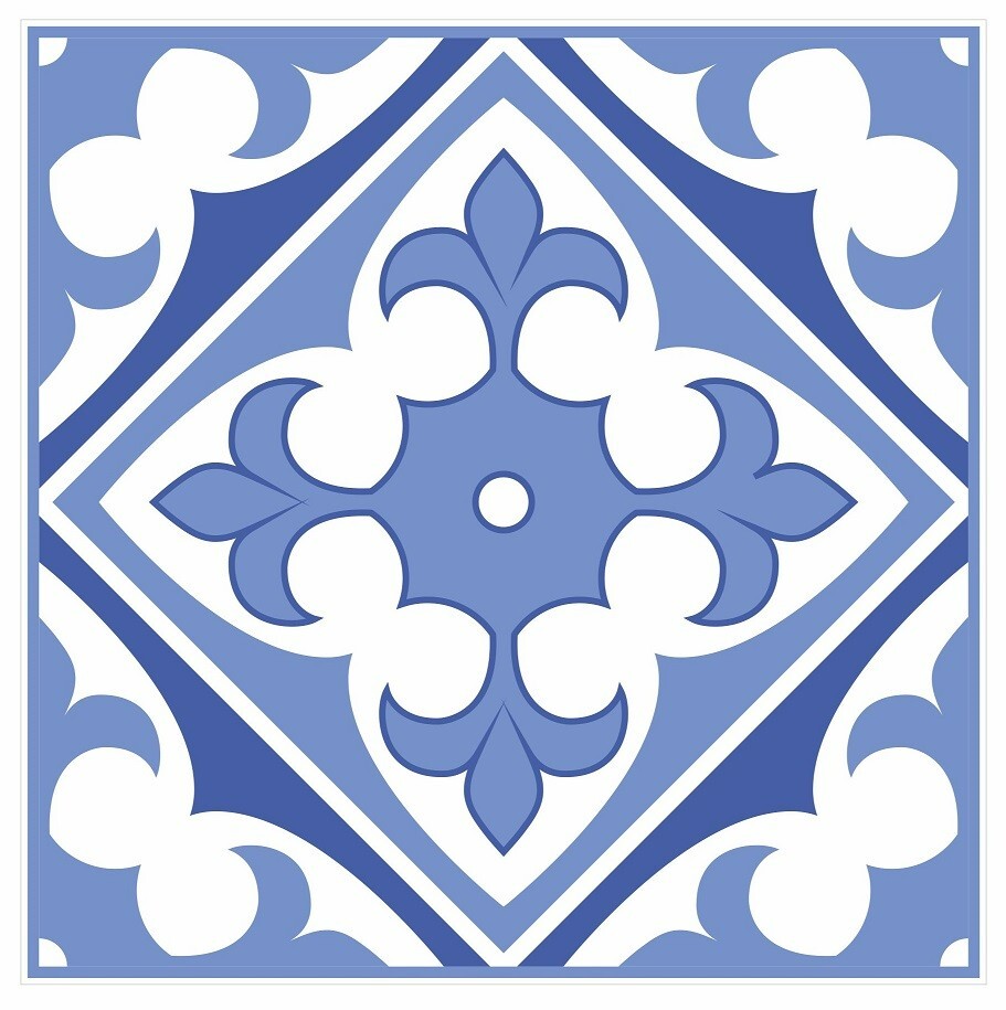 Pack Of 24 Mosaic Azulejo Tile Stickers for 200mm x 200mm, 8 x 8 Inch ...