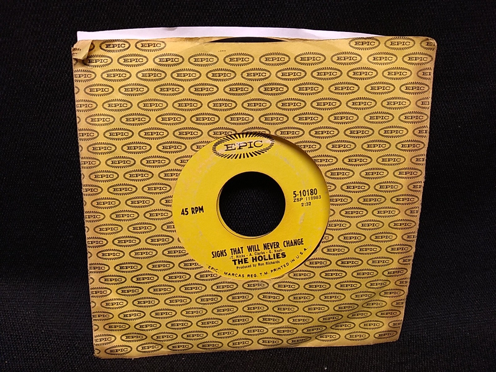 Hollies Carrie-Anne / Sorry Suzanne 45 RPM Epic records lot of 2 1967 ...
