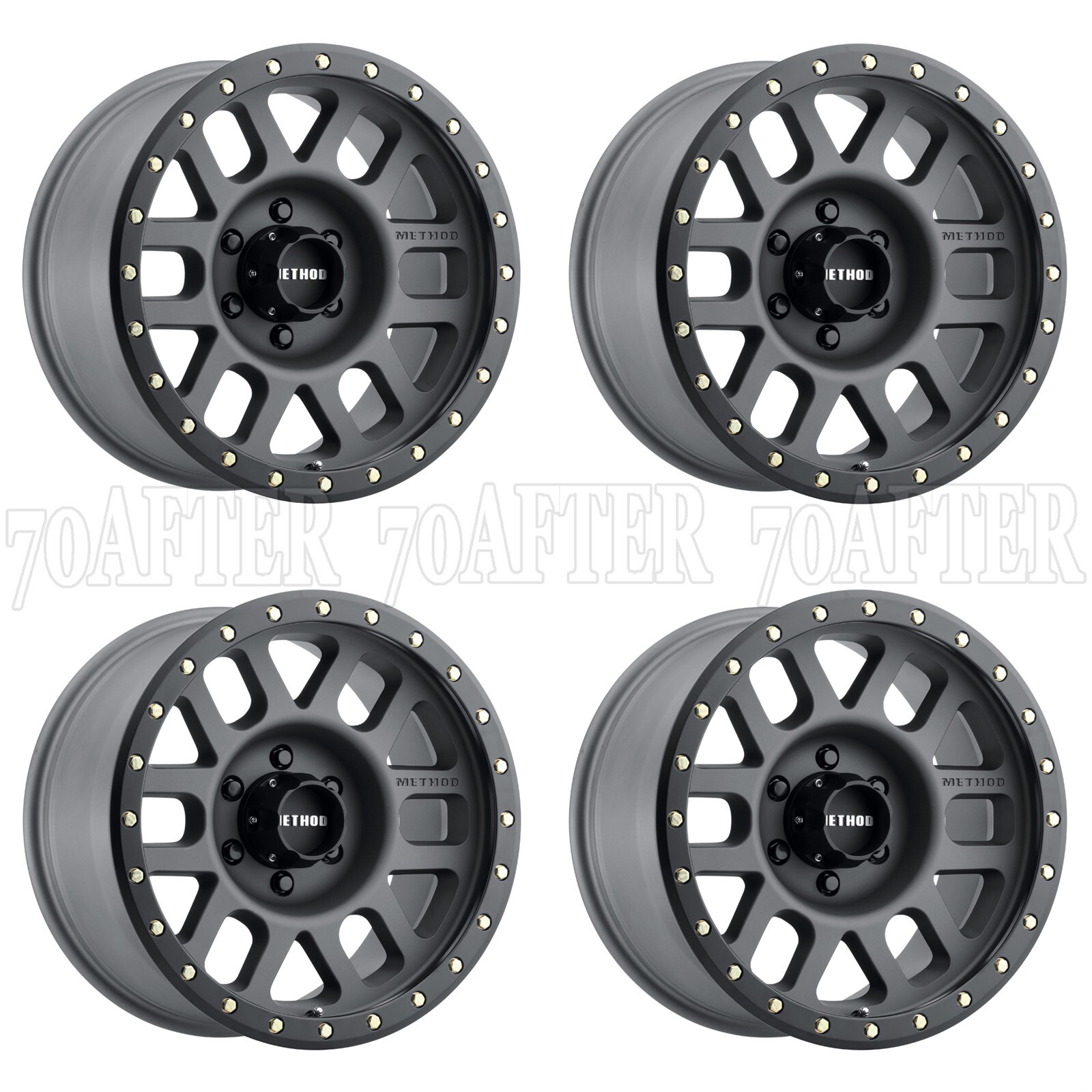 (4X) Method MR309 Grid Wheels [17x8.5|6x135|ET:0|CB:94] Titanium/Black ...