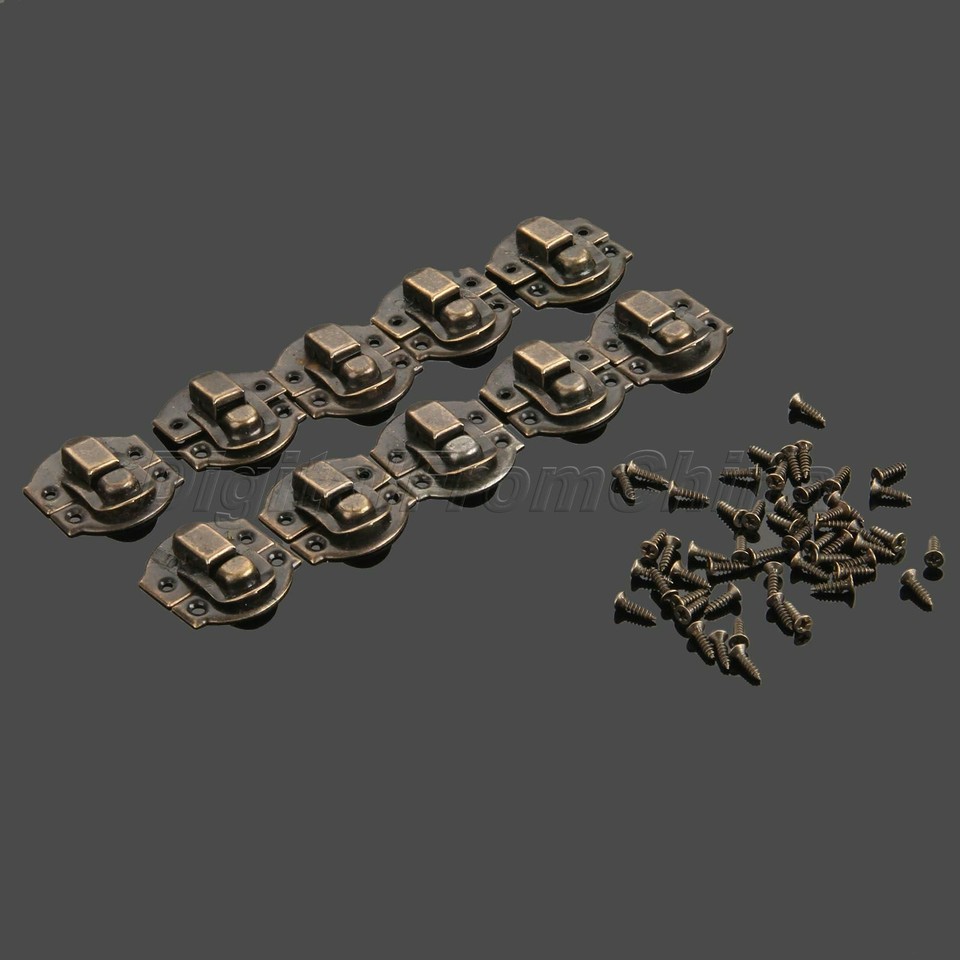 10-50pcs 27*29mm Antique Bronze Gold Mini Lock Buckle Box Case Chest ...