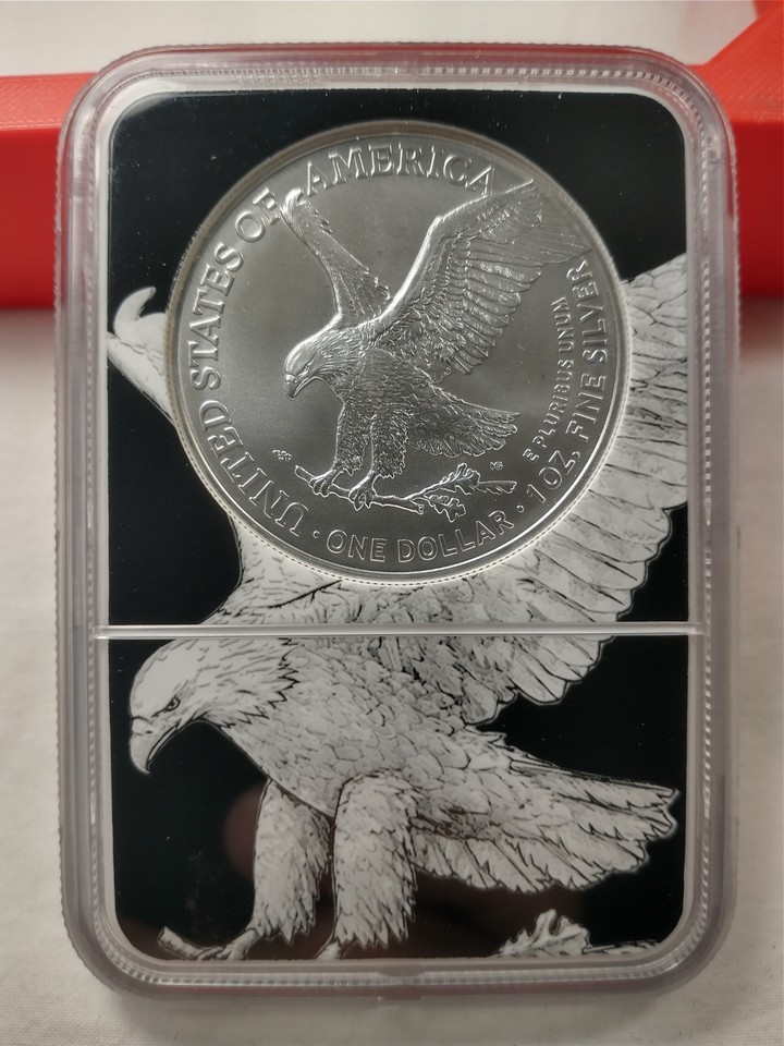 2021 Silver Eagle Eagle Landing First Type 2 Production MS70 NGC First ...