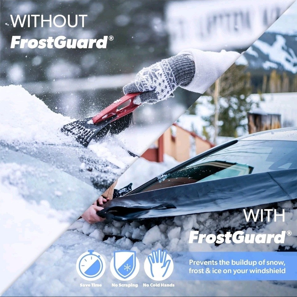 FLORAL PRINT, Premium Winter Windshield Cover - Frost Guard, XL Size ...