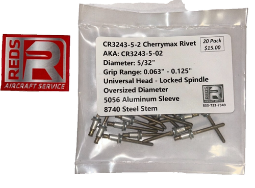 CR3243-5-2 New 20 Pack Cherrymax Rivets | eBay