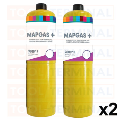 Sale! 2x Yellow MAPP /MAP+ Pro Gas Cylinder 400g Disposable Bottle free ...