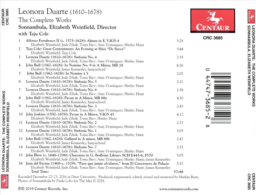 TEJU COLE / SONNAMBULA / ELIZABETH WEINFIELD LEONORA DUARTE: THE ...