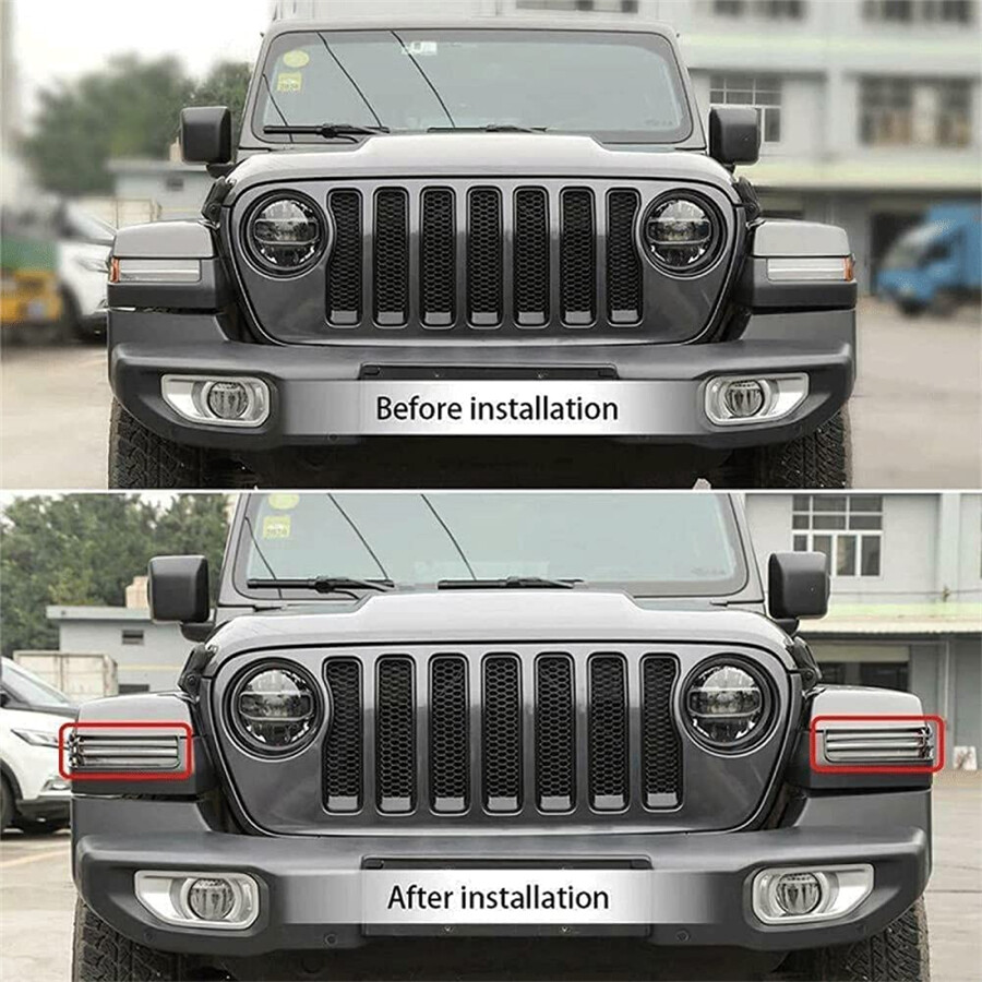 Glossy Black Front Wheel Eyebrow Lamp Cover Trim For Jeep Wrangler JL ...